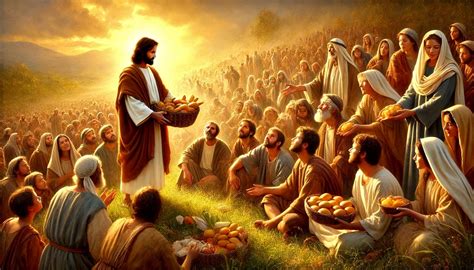 Download Ai Generated Feeding The Multitude Jesus Royalty Free Stock