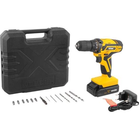 Furadeira e Parafusadeira à Bateria V BIVOLT PFV Kit de Brocas e Bits VONDER