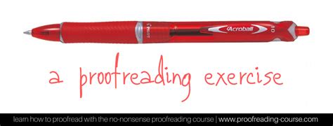 A Short Proofreading Exercise