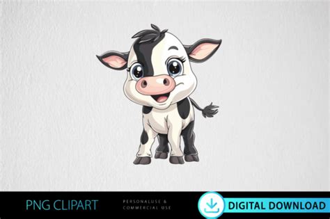 Funny Cute Cow PNG Clipart Graphic By AKDestiny Creative Fabrica
