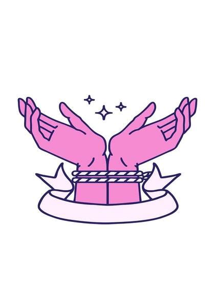 Bobbing Motion Animation Of Banner Of A Pair Of Tied Hands Cartoon
