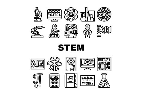 Stem Engineer Process And Science Icons Set Vector By Pikepicture Thehungryjpeg