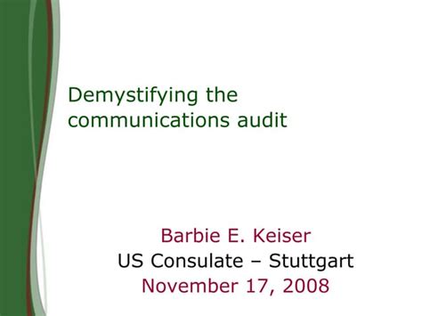 Communications Audit Ppt