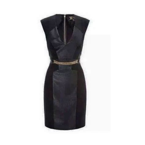 Kardashian Kollection Faux Leather Gold Chain Dress