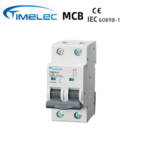 MCB TIMELEC 32A 63A 2pole 6ka Short Circuit Protection MCB China MCB