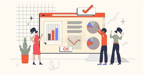 Data Visualization As Showing Information In Charts Retro Tiny Person