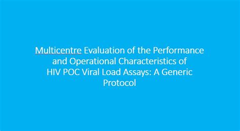 Multicentre Evaluation Of The Performance And Operational