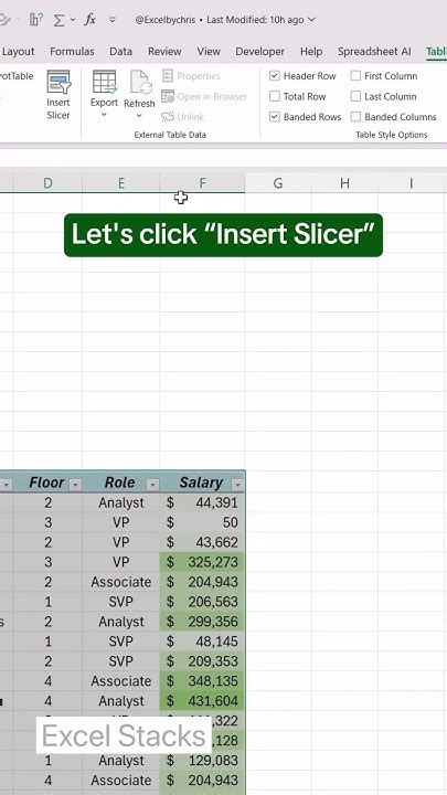 Filter Data Using Slicer In Excel Excel Exceltips Exceltutorial Youtube