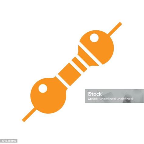 Resistor Ikon Padat Elektronik Dan Sirkuit Bagian Aksesoris Di Papan Utama Ilustrasi Stok