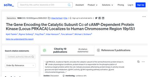 The Gene Encoding The Catalytic Subunit Cα Of Camp Dependent Protein