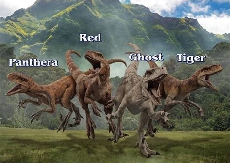 Red Ghost Panthera Dominion Jurassic World Camel Camping Pins