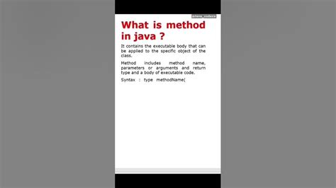 what is method in java method java java interview questions springboot java methods javacoders