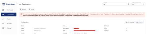 Error Messages Appear In Network Loss And Container Kill