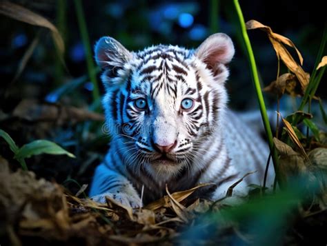 Ai Generated Illustration Wildlife Concept Of White Tiger Stock
