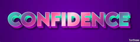 Confidence Purple Green And Pink 3d Text Effect Generator