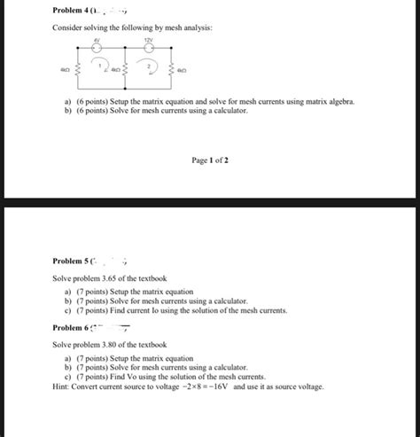 Solved Problem Consider Solving The Following Circuit Chegg