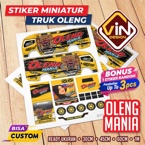STIKER MINIATUR TRUK OLENG MANIA POLA STICKER MINIATUR TRUCK OLENG