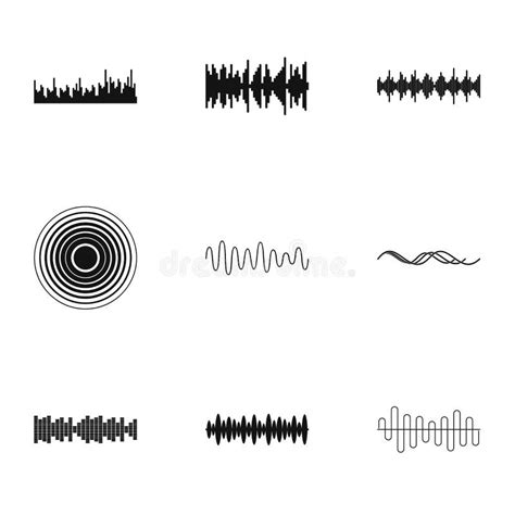 Interference Icons Set Simple Style Stock Vector Illustration Of