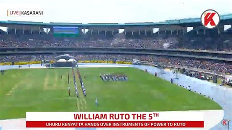 Uhuru Kenyatta Hands Over The Ceremonial Sword To President William