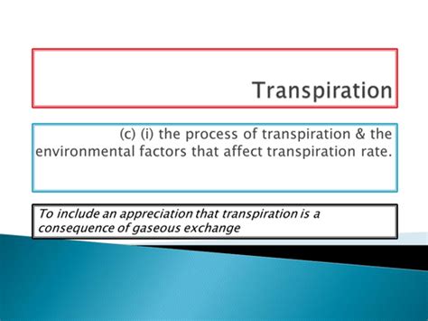 New Spec A Level Biology Ocr Module 3 Chapter 9 Transport In