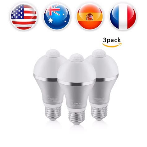 Aliexpress Buy Motion Sensor Light Bulb E26 E27 9W Smart PIR LED Lamp Bulbs Auto On Off