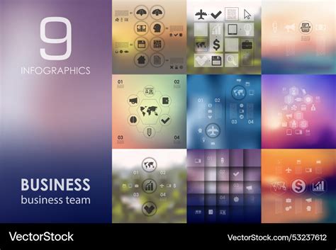 Business Infographic With Unfocused Background Vector Image