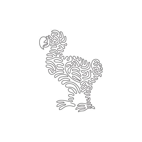 Dibujo De Una Sola Línea De Arte Abstracto Divertido Dodo Dibujo De
