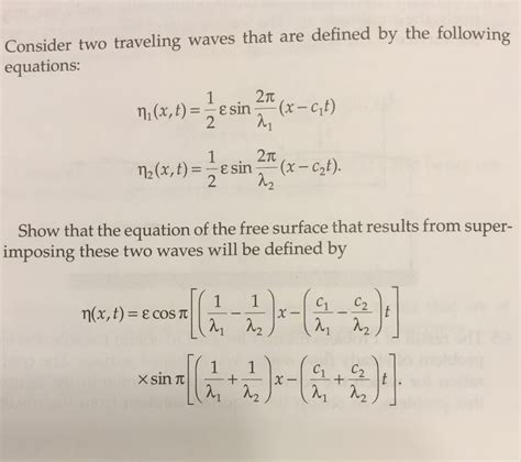 consider two traveling waves that are defined show