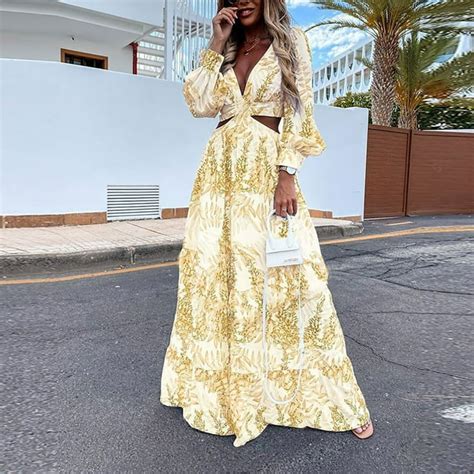 Yubatuo Womens Fashion Beach Casual Floral Maxi Long Dress For Women