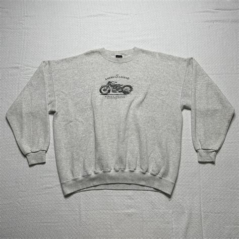 Vintage Halrey Davidson Sweatshirt Grey And Black Depop