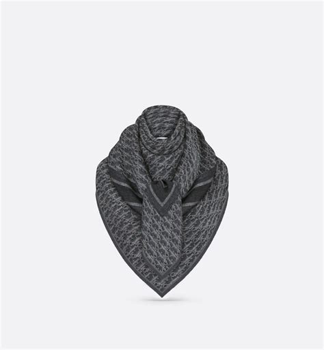 Dior Oblique Shawl Navy Blue Wool And Silk Dior Us