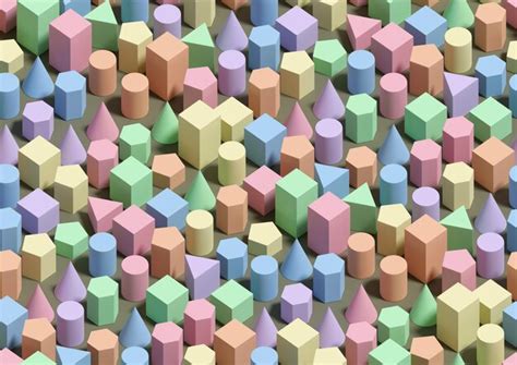 Premium Photo Abstract Seamless Pattern With Isometric Solid Shapes 3d Illustration