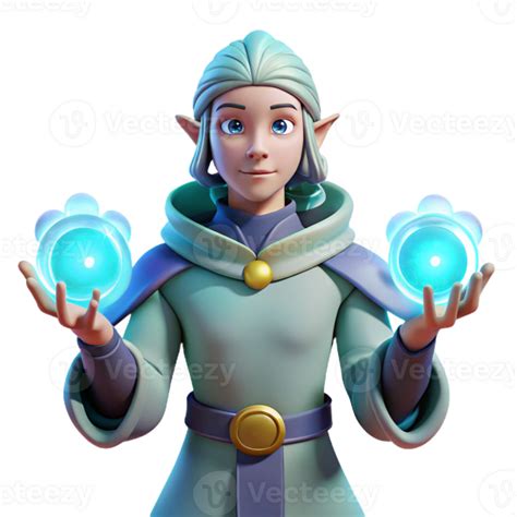 Beautiful Abstract 3d Render Of Young Elf Mage High Resolution 56758293 Png
