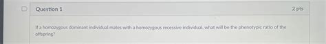 Solved Question 12 ﻿ptsif A Homozygous Dominant Individual