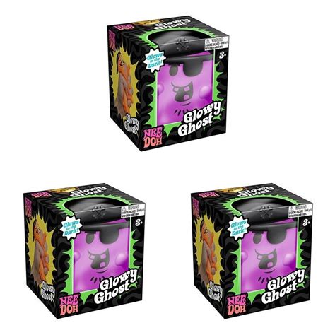 3pk Schylling Nee Doh Glowy Ghost Halloween Squishy Toy 6 35x6 35cm