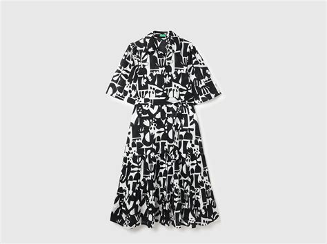 Regular Fit Spread Collar Printed Dress United Colors Of Benetton Store