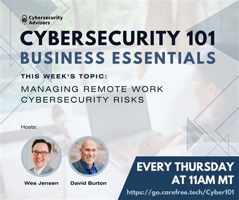 Cybersecurityawarenessmonth Remoteworksecurity Cyber101 Cybersecurity Advisors