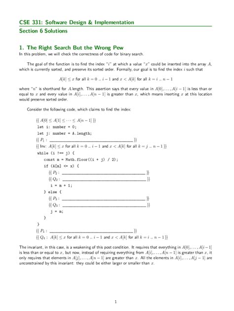 fillable online cse 331 software design and implementation section 6