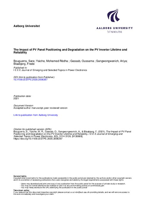 Pdf The Impact Of Pv Panel Positioning And Degradation On The Pv