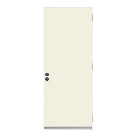 JELD WEN 36 In X 80 In Flush Primed Steel Prehung Left Hand Outswing