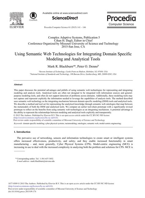 Pdf Using Semantic Web Technologies For Integrating Domain Specific Modeling And Analytical Tools