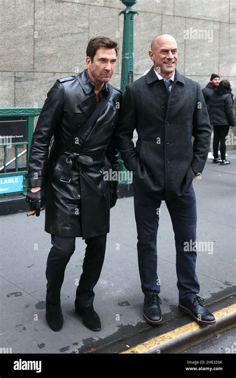 New York NY 20211201 Dylan McDermott And Christopher Meloni On Set