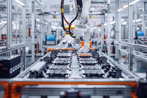 Automated Assembly Line In Stateoftheart Manufacturing Facility Premium Ai Generated Image