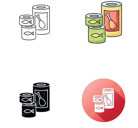 Canned Goods And Soups Icon Glyph Set Illustration Vector Glyph Set