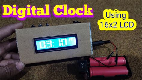 how to make digital clock using arduino nano and16x2 lcd youtube