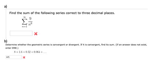 solved find the sum of the following series correct to three chegg