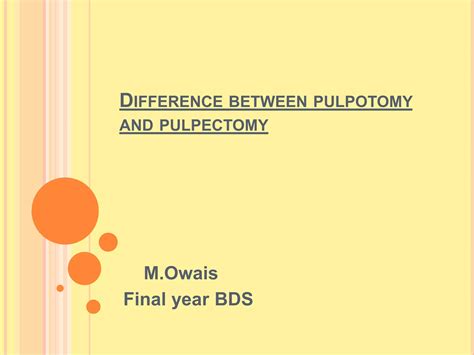Difference Between Pulpotomy And Pulpectomy Pptx