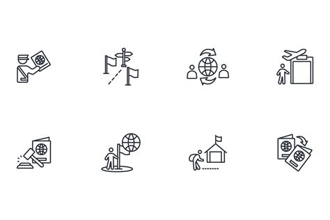 Migration Icon Seteditable Strokelinear Style Sign For Use Web Designlogosymbol