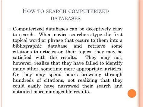 PPT Using Computers To Search Electronic Databases PowerPoint Presentation ID