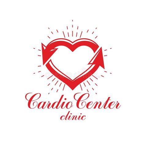 Vector Illustration Of Heart Shape With Arrows Cardiovascular S Stock